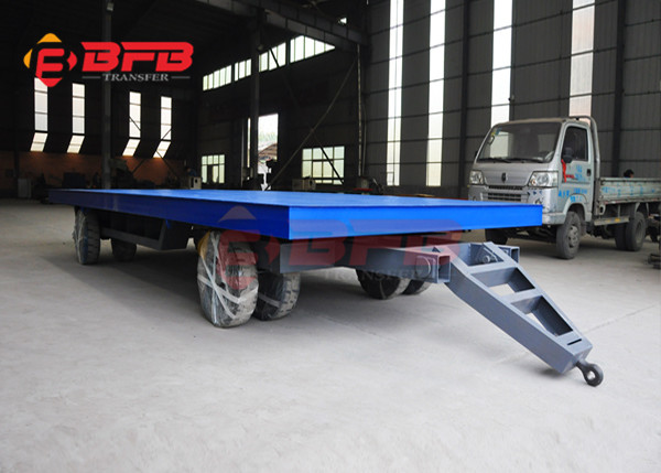 Quality Forklift Towing Flatbed Steel Coil Trailers On Cement Floor for sale
