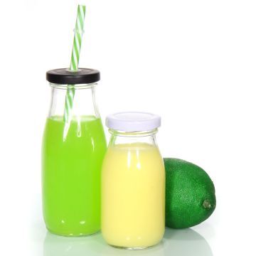 Quality Custom Printed Recycled Glass Milk Bottles 1l Clear Transparent for sale