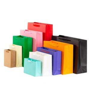 Quality Recyclable Customized Colorful Paper Bags Kraft Paper Bag With Your Own Logo for sale