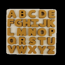 Quality Food Grade Kids Silicone Puzzle With Letters Alphabet Shape for sale