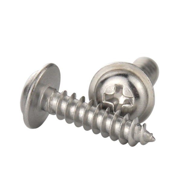 Quality DIN968 Pan with washer attached head cross self tapping screws for sale