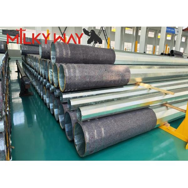 Quality Hot Dip Galvanized Steel Power Pole with 15 Years Warranty and 160 Km/Hour Wind Speed for Electricity Distribution for sale