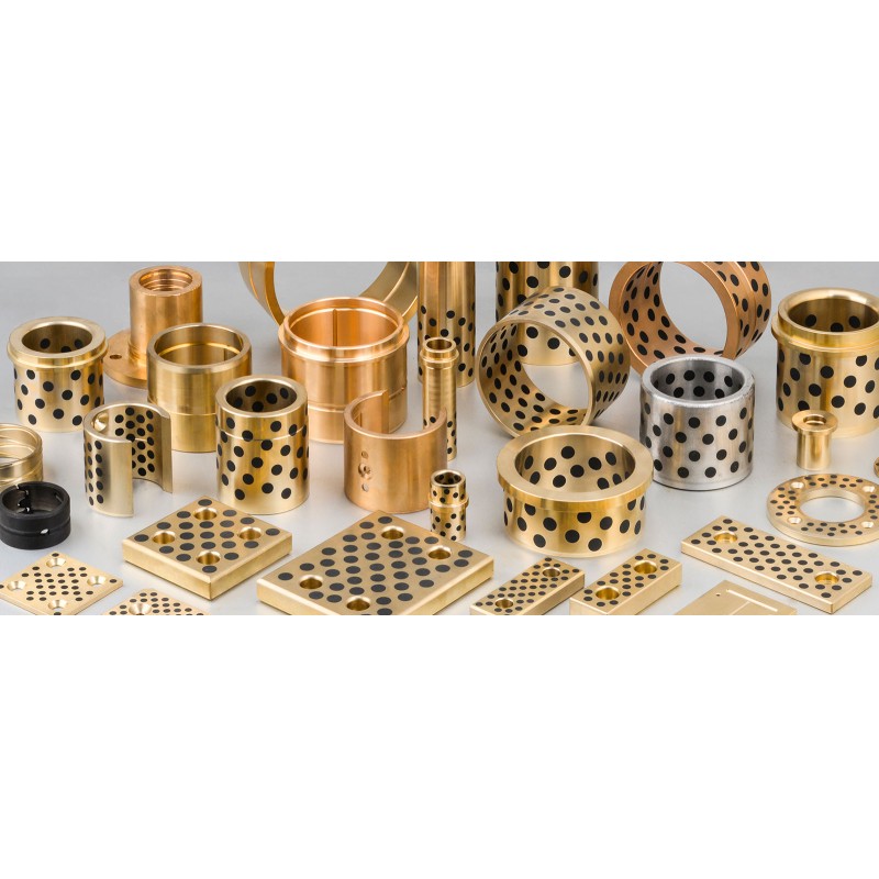 bronze bearings self lubricating plugged graphite bushings