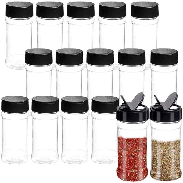 Quality Cylinder 280ml Clear Plastic Pet Spice Jar Customized Color for sale