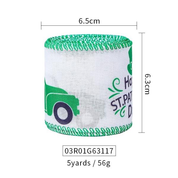 Quality 63mm Sustainable St.Patrick's Day Ribbon MSD Customized Wired Ribbon for Irish for sale