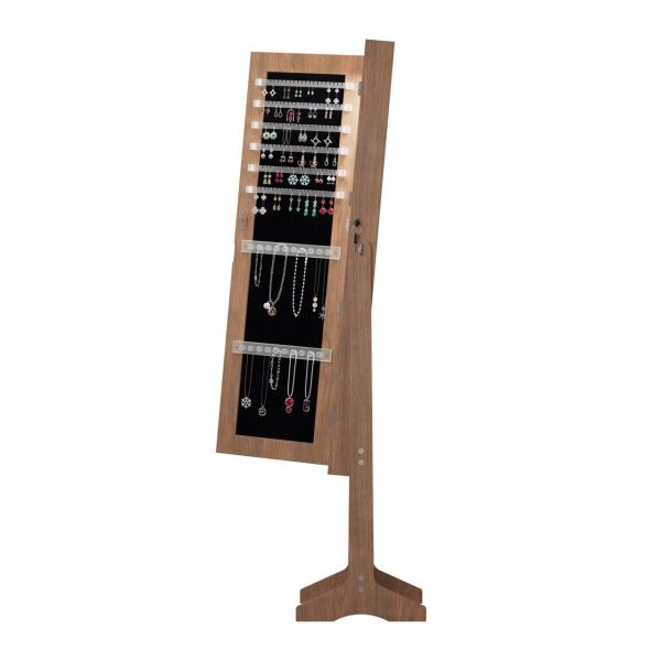 Quality Multifunctional Full Length Mirror Jewelry Cabinet with Motion-Sensor LED Lighting and Biometric Lock for sale