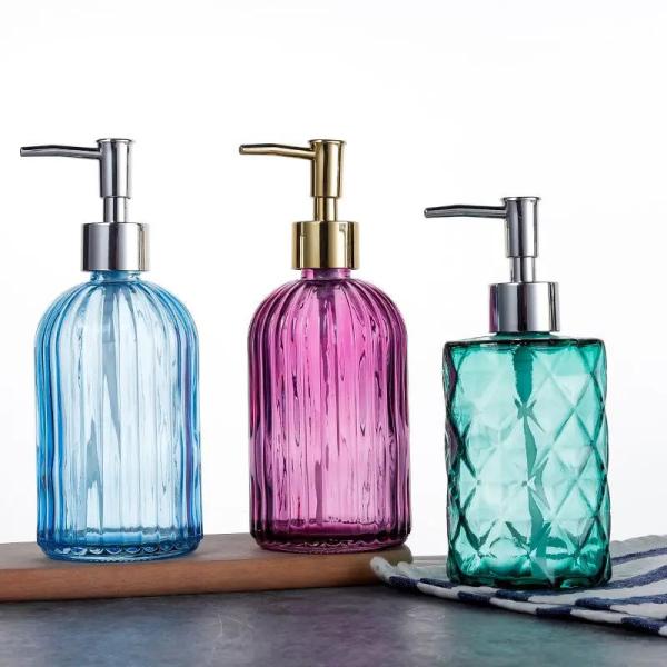 Quality Collar Material Borosilicate Glass Squeeze Type Press Glass Bottle for Hand for sale