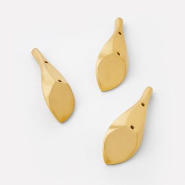 Quality Nordic Brass Glod Leaves Cabinet Door Wardrobe Handle 2pairs Furniture Handle for sale