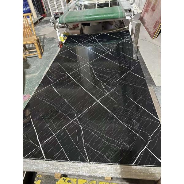 Quality 3MM Black Uv Pvc Marble Sheets Interior Wall Covering OEM for sale