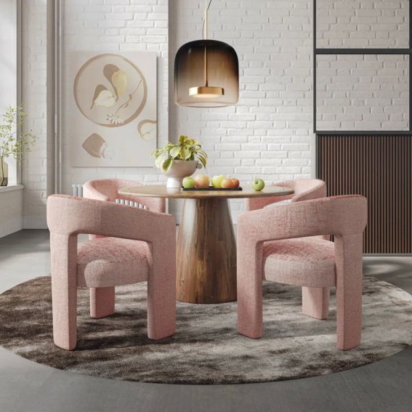 Quality Modern 6 Person Round Dining Room Sets With Wooden Chairs for sale