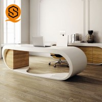 Quality Seamless Solid Surface Office Furniture Artificial Stone White Executive Desk for sale