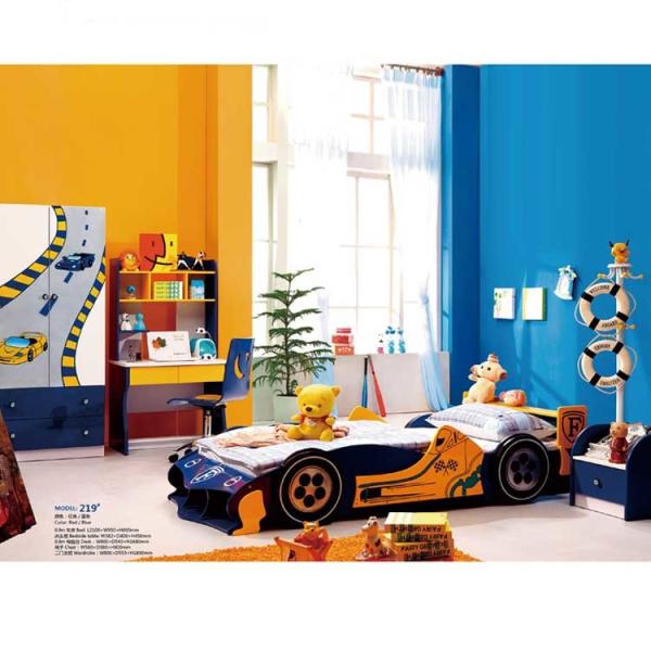 Quality MDF Twin Size Children Bedroom Sets Car Bed With Storage ODM OEM for sale