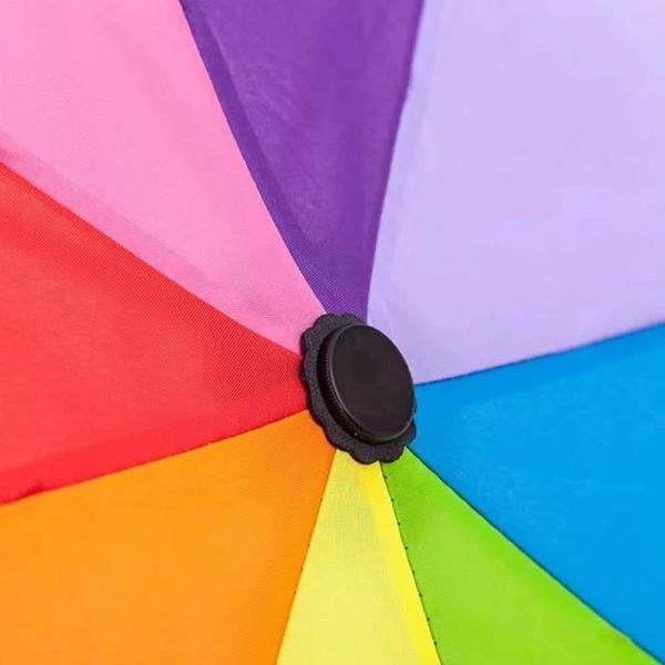 Quality Colorful Rainbow Design 3 Folding Manual Umbrella with Windproof and Metal for sale