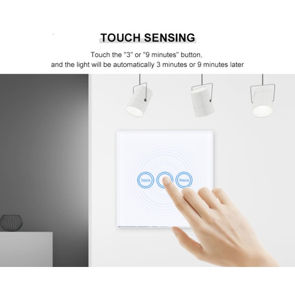 Quality Smart Home Uk Standard Timer Touch Smart Wall Switch Time Control Lamp Light for sale
