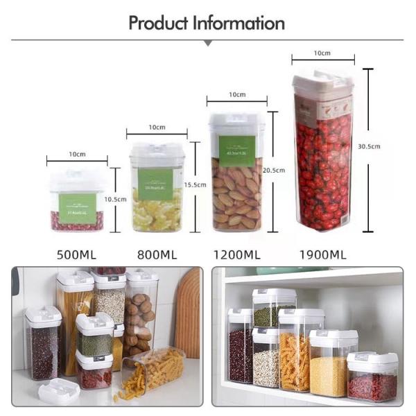 Quality 7 Pcs Plastic Food Airtight Storage Containers With Lids Multiple Size for sale
