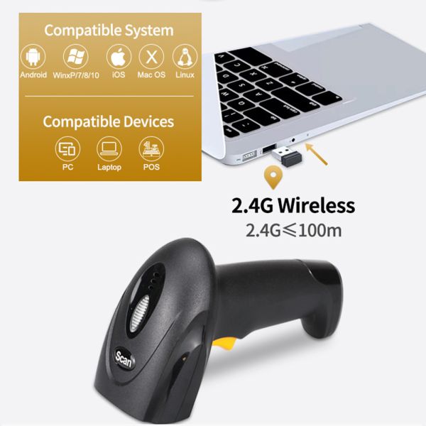 Quality Customized Handheld QR Code Scanner CMOS 2D 1D Barcode Scanner Wired for sale