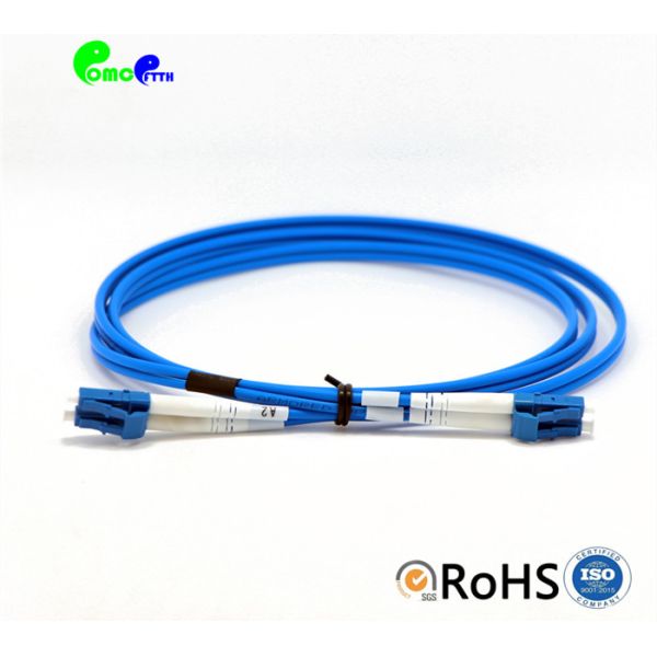 Quality Armored Fiber Optic Patch Cables LC UPC - LC UPC Zipcord SM Duplex 3.0 LSZH Blue FIber Patch Cord Jumper for sale