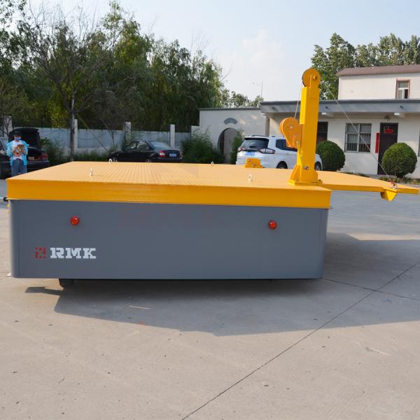 Quality Heavy Duty Steerable Electric Flat Car , 5T Material Handling Trolley Stepless for sale