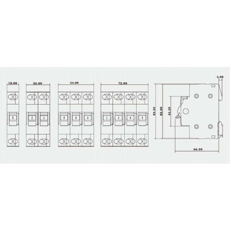 Dual Power Manual Transfer Switch 1p 2p 3p 4p 16A 32A 63A DIN Rail Mounted Modular Manual Power Changeover Switch