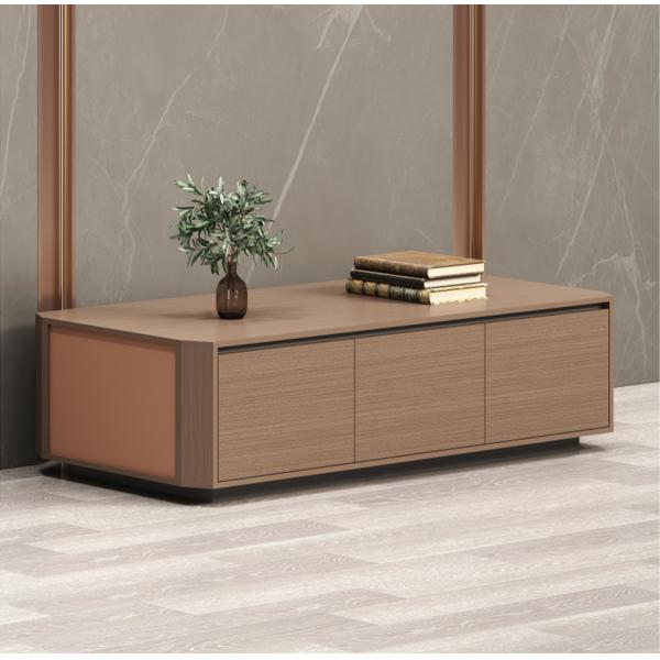 Quality Light Luxury Rectangular Coffee Table Living Room Black Rock Plate Tea Table for sale