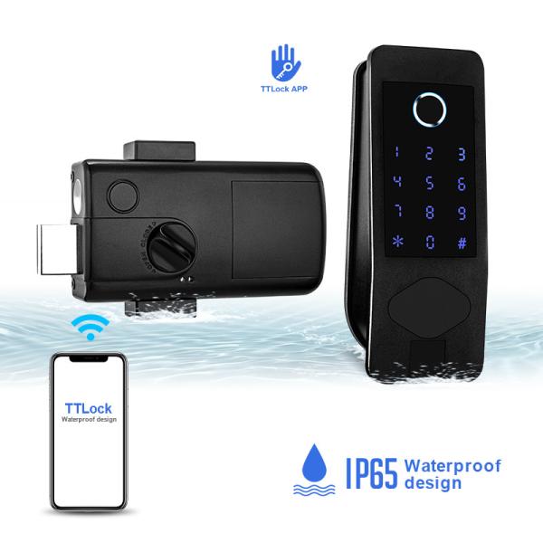 Quality Waterproof Lock IP65 Outside Smart Door Lock Fingerprint Unlocking for sale