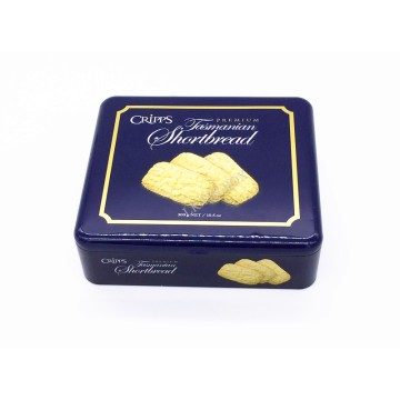 Quality Christmas Blue Rectangular Tin Box For Chocolate Cookie Gift Promotions for sale
