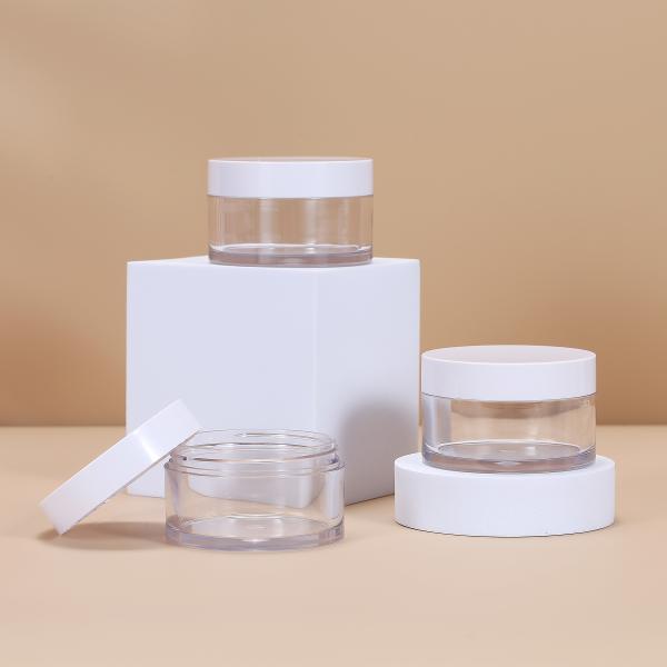Quality PET Plastic Material Travel Cream Jars 200 Milliliters Capacity for sale