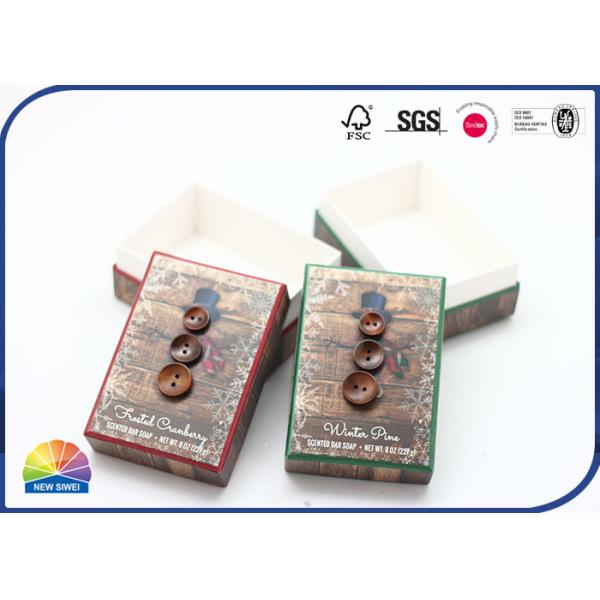 Quality Snow Man Soap Rigid Shoulder Box With Button Matte Lamination for sale