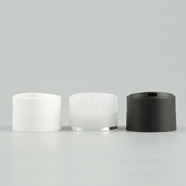 Quality 24MM 20MM Black Disc Top Cap 24/410 Double Wall Wide Frosted Cream Plastic Bottle Lids for sale