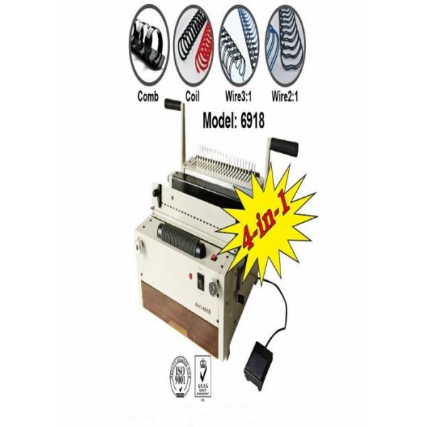 Quality Comb Coil Strip Punching Binding Machine Office 4 In 1 Wire 3:1 2:1 Muti for sale