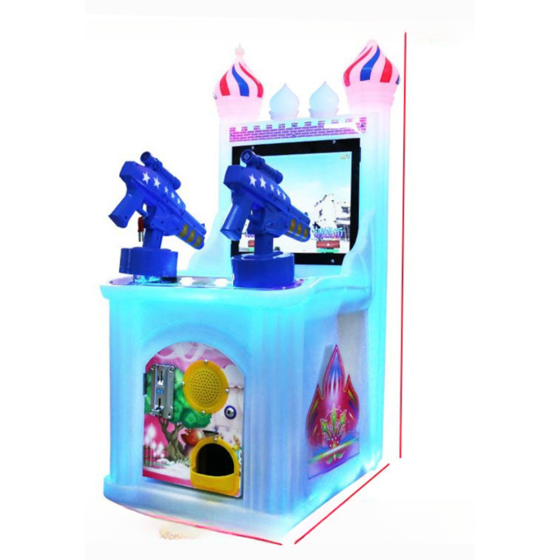 Children playing with the game machine