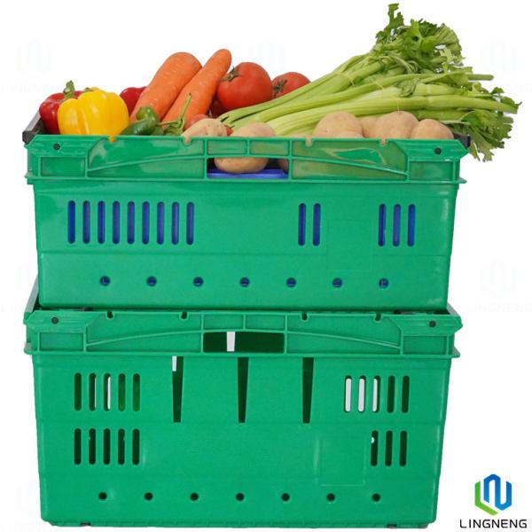 Quality 48L Nestable Plastic Crates , Stackable Plastic Harvest Crates for sale