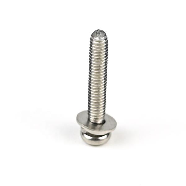 Quality ISO Standard M4 X 25mm Stainless Steel Pan Head Phillips Machine Screws With Washer for Door for sale