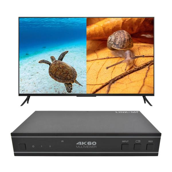 Quality 4K60 2x1 HDMI Multiviewer Seamless UHD Video Switcher With Audio RS232 for sale