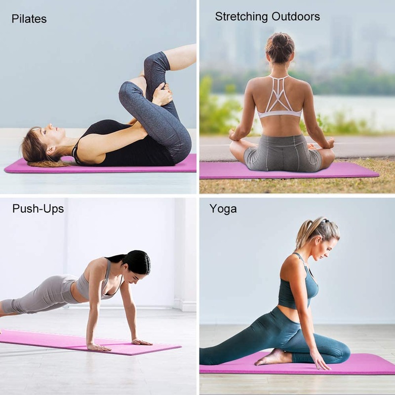 Luming YM-022 NBR Yoga Mat with Carrying Strap and Carrying Bag, 0.39 Inch Thick Yoga Mat for Exercise Gym