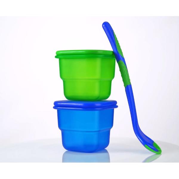 Quality Airtight Plastic 2pcs BPA Free Food Storage With Spoon for sale