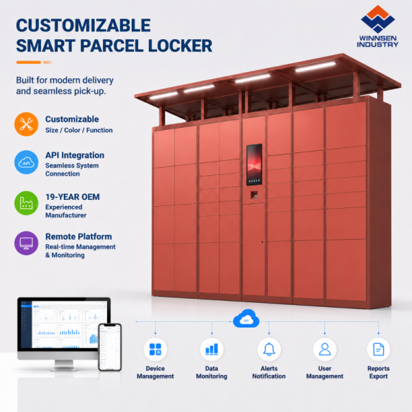 Quality Winnsen Tourist Smart Parcel Delivery Locker Outdoor Weatherproof 24/7 for Resort Island for sale