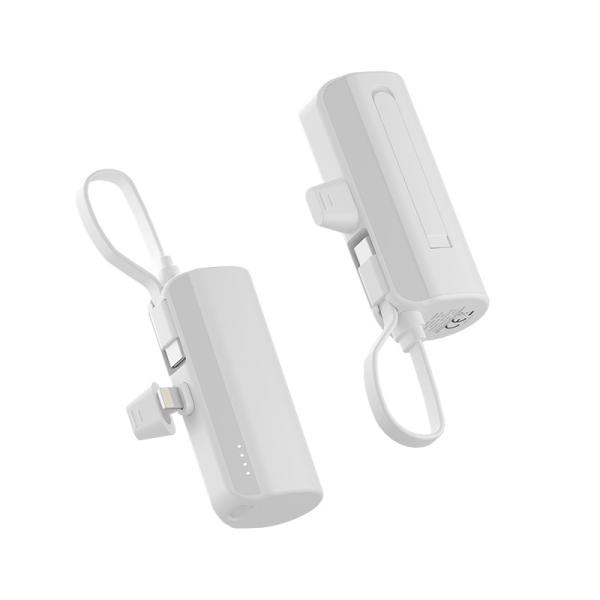 Quality White Tail Plug Power Bank Portable Charger 5V/2.1A Output Universal Compatibility for sale