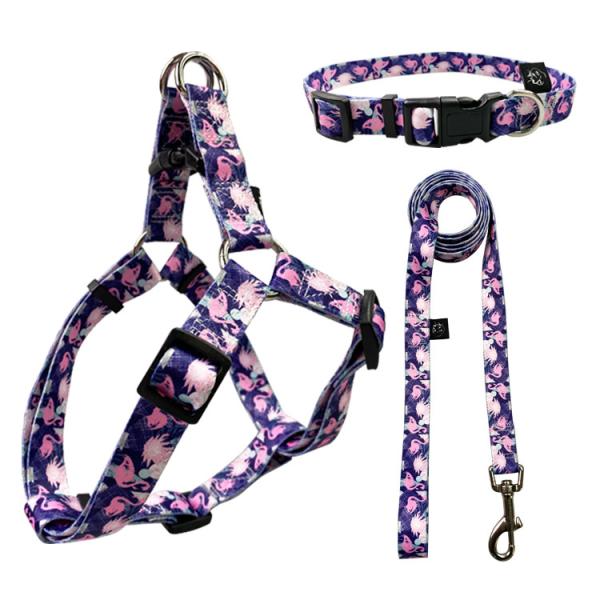 Quality Custom Logo Hunter Dog Leashes Cute Soft Flamingo Style Polyester for sale