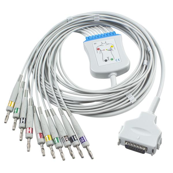 Quality Fukuda Denshi CP-101LD FX101 FX-7202 IEC Banana 4.0 10Leads EKG Patient Monitor Cable ECG Cords for sale