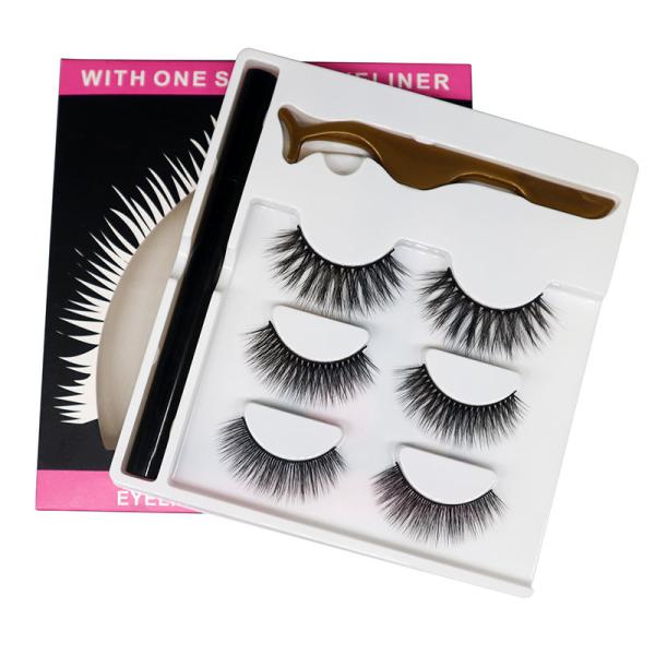 Quality Magnet Eyelashes Magic Glue Self Adhesive Eyeliner Fluffy False Eyelashes for sale
