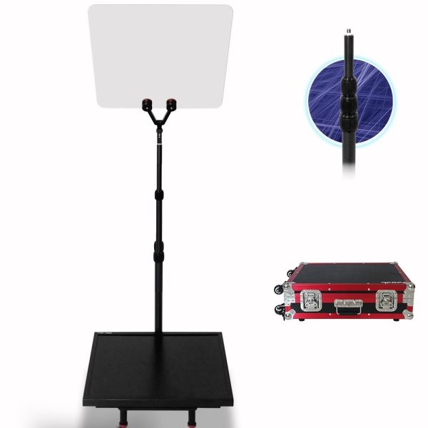 Quality Adjustable Glass Height 17 inch Teleprompter for TV Video Conferences and Live Events for sale