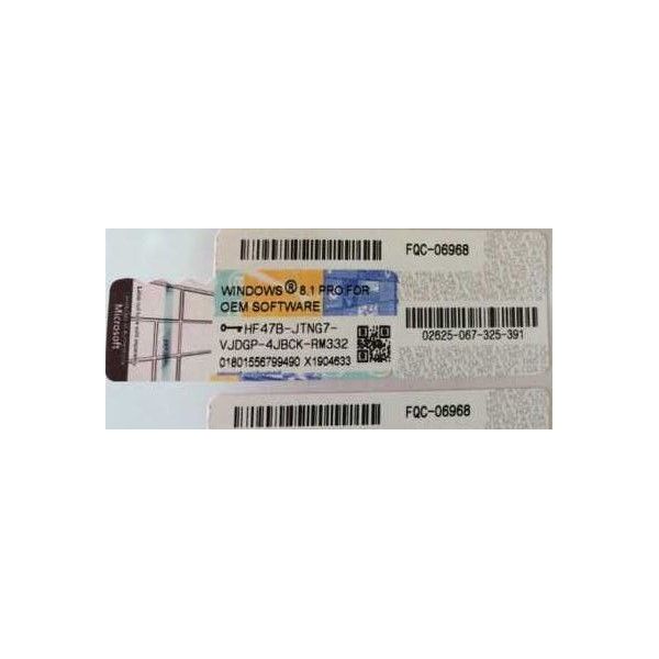 Windows 8.1 COA Sticker - 32bit X 64bit Windows 8.1 Pro Product Key For Activation 100% Genuine ...
