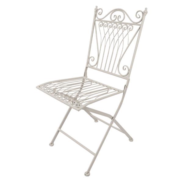 Quality Transparent Outdoor Garden Bistro Cafe Vintage Square Metal Wrought Iron Folding Dining Chairs for sale