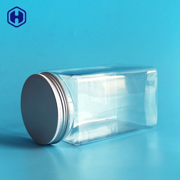Quality Thin Wall Square Plastic Food Containers With Aluminium Screw Cap for sale
