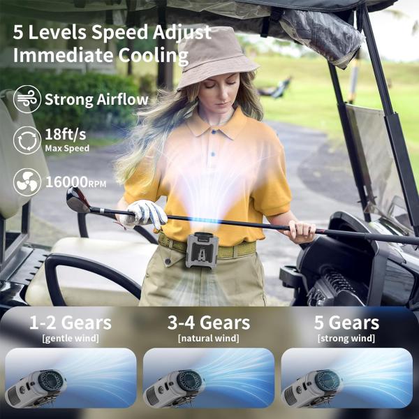 Quality Indoor And Outdoor Clip Waist Fan With SOS LED Light And USB Emergency Power Supply for sale