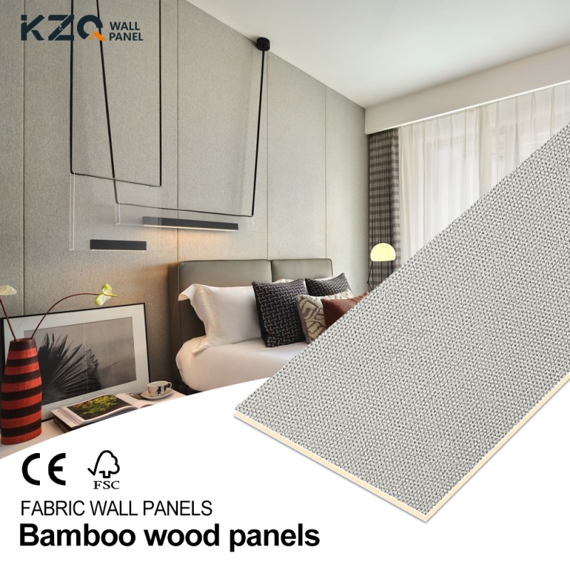 Quality PVC Fabric Wall Panels Bamboo Wood Fiber Wall Panel Fabric Board For Indoor for sale