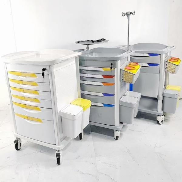 Quality 6 Drawers Pharmacy Medical Trolley Cart Plastic Abs Medication Carts For Hospitals for sale