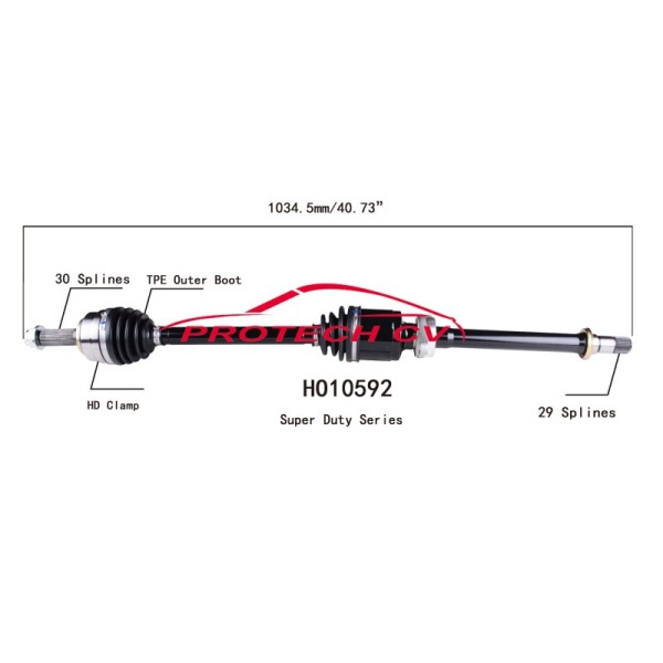 Quality HO10592 Front Drive Axle Assembly Honda Pilot Shaft Cv Joint TPEE Boot for sale