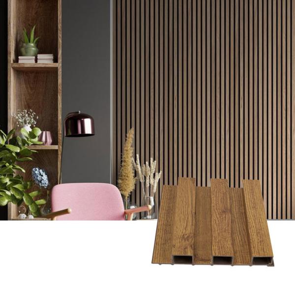 Quality Indoor Decor Wood Plastic Composite Cladding Fluted 3d Wall Board WPC PVC for sale